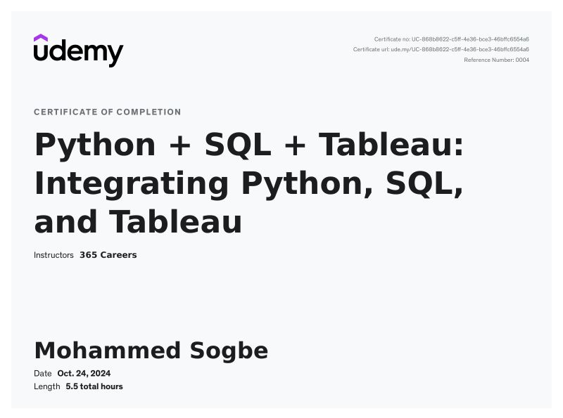 Mohammed Sogbe on LinkedIn: #python #sql #tableau #datascience # ... Mohammed Sogbe on LinkedIn: #python #sql #tableau #datascience # ...