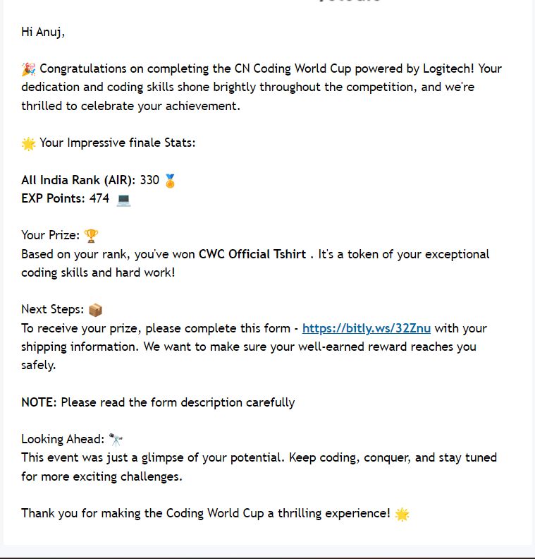 Anuj Kumar on LinkedIn: #connections #rank #codingworldcup # ... Anuj Kumar on LinkedIn: #connections #rank #codingworldcup # ...