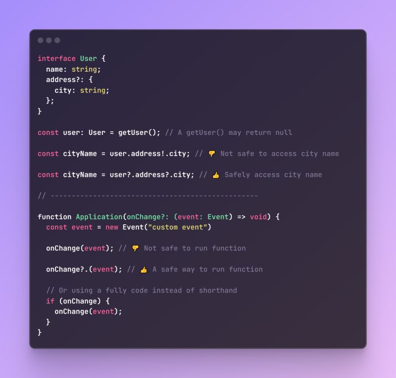 Mohammad Zolfaghari on LinkedIn: #optionalchaining #optional #nonnull # ... Mohammad Zolfaghari on LinkedIn: #optionalchaining #optional #nonnull # ...