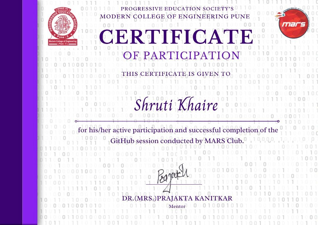 Shruti Khaire on LinkedIn: #marsmcoe #git #github Shruti Khaire on LinkedIn: #marsmcoe #git #github