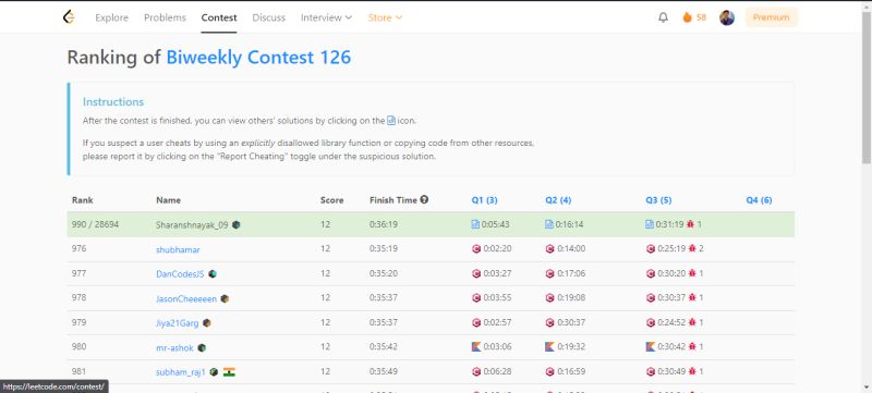Sharansh Nayak on LinkedIn: #dsa #leetcode #contests #biweekly # ... Sharansh Nayak on LinkedIn: #dsa #leetcode #contests #biweekly # ...
