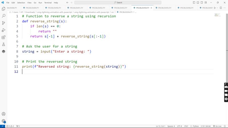 ANGAD JANGIR on LinkedIn: 🟢 🔰 Problem 94/200: How to Reverse a String ... ANGAD JANGIR on LinkedIn: 🟢 🔰 Problem 94/200: How to Reverse a String ...