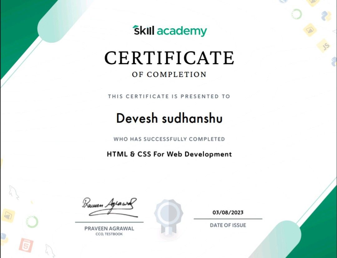 Devesh sudhanshu on LinkedIn: #webdevelopment #html #css Devesh sudhanshu on LinkedIn: #webdevelopment #html #css