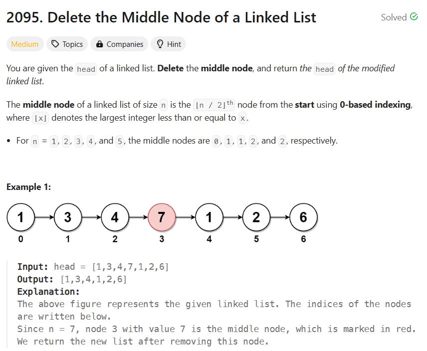 Desafios DSA (from LeetCode): 2095. | Fred Alisson Desafios DSA (from LeetCode): 2095. | Fred Alisson