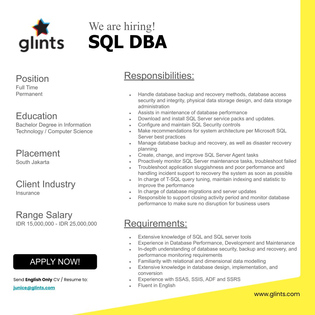 Junice Gerry Juliyan on LinkedIn: #sqlserverdba #dba #sqldba # ... Junice Gerry Juliyan on LinkedIn: #sqlserverdba #dba #sqldba # ...