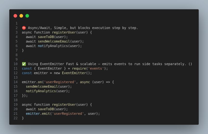 #nodejs #javascript #backendtips #asyncprogramming #eventemitter ... #nodejs #javascript #backendtips #asyncprogramming #eventemitter ...