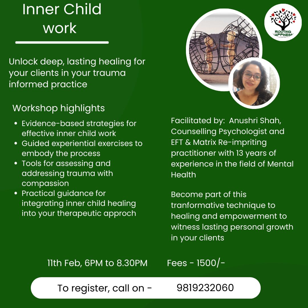 #innerchildhealing #workshop #psychology #mentalhealth | Anushri Shah #innerchildhealing #workshop #psychology #mentalhealth | Anushri Shah
