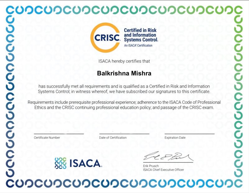 CA Balkrishna Mishra on LinkedIn: #crisc #erm #itriskmanagement # ... CA Balkrishna Mishra on LinkedIn: #crisc #erm #itriskmanagement # ...