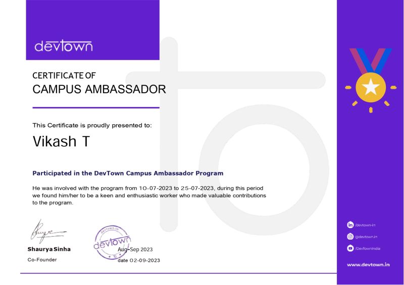 Vikash Thirumurugan on LinkedIn: #campusambassador #frontend #backend # ... Vikash Thirumurugan on LinkedIn: #campusambassador #frontend #backend # ...