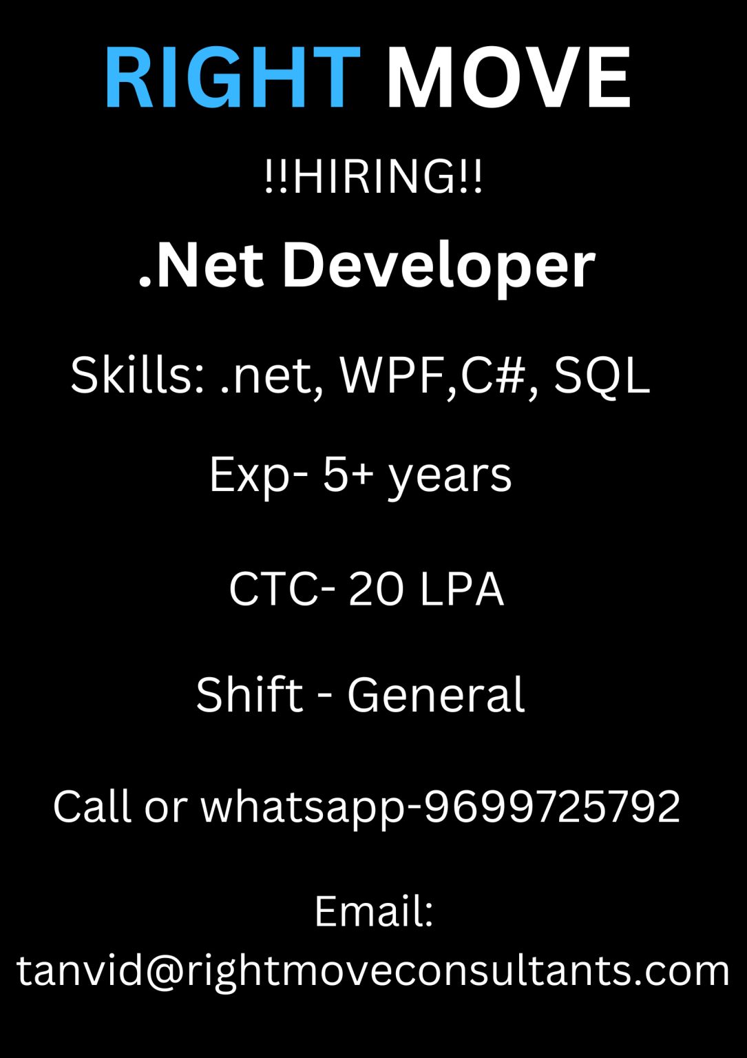 #dotnet #WPF #Sql #C# #developer #hiring #Rightmove | Tanvi D #dotnet #WPF #Sql #C# #developer #hiring #Rightmove | Tanvi D