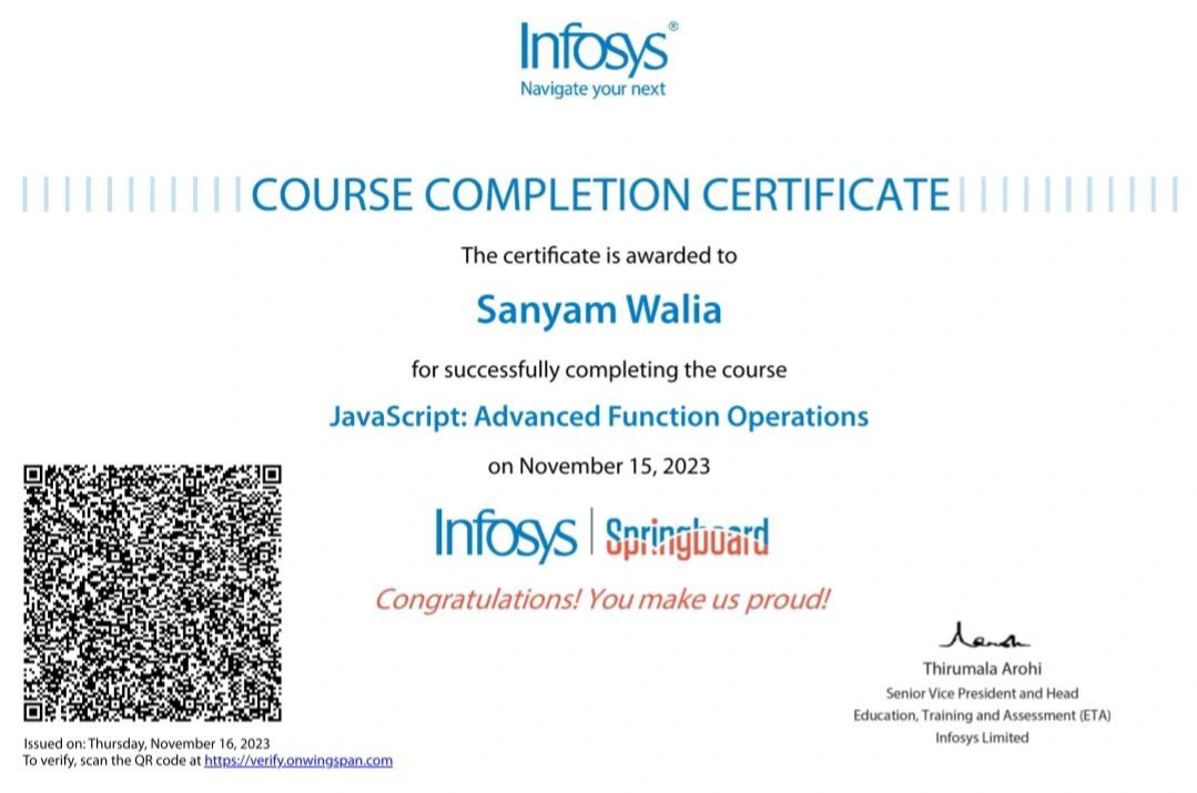 Sanyam Walia on LinkedIn: #javascript #infosysspringboard Sanyam Walia on LinkedIn: #javascript #infosysspringboard