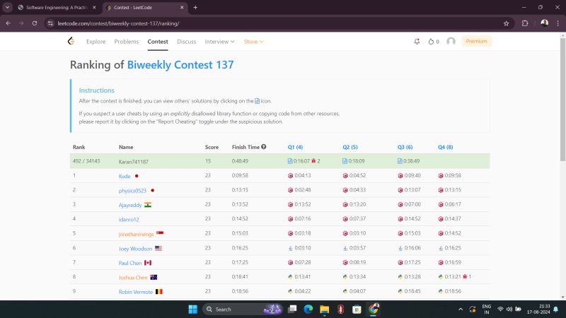 Karan Singh on LinkedIn: I usually don't give contest on LeetCode, but ... Karan Singh on LinkedIn: I usually don't give contest on LeetCode, but ...