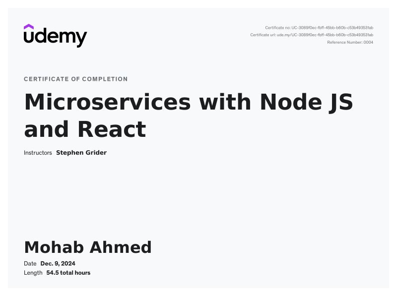 Mohab Ahmed on LinkedIn: #microservices #react #nodejs #learningjourney Mohab Ahmed on LinkedIn: #microservices #react #nodejs #learningjourney