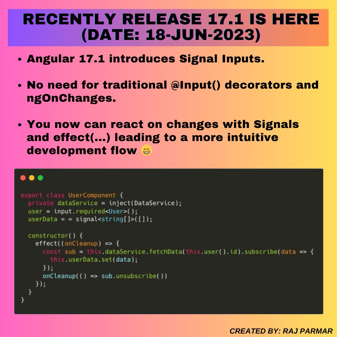 Raj Parmar on LinkedIn: #angular #angular17 #typescript #javascript # ... Raj Parmar on LinkedIn: #angular #angular17 #typescript #javascript # ...