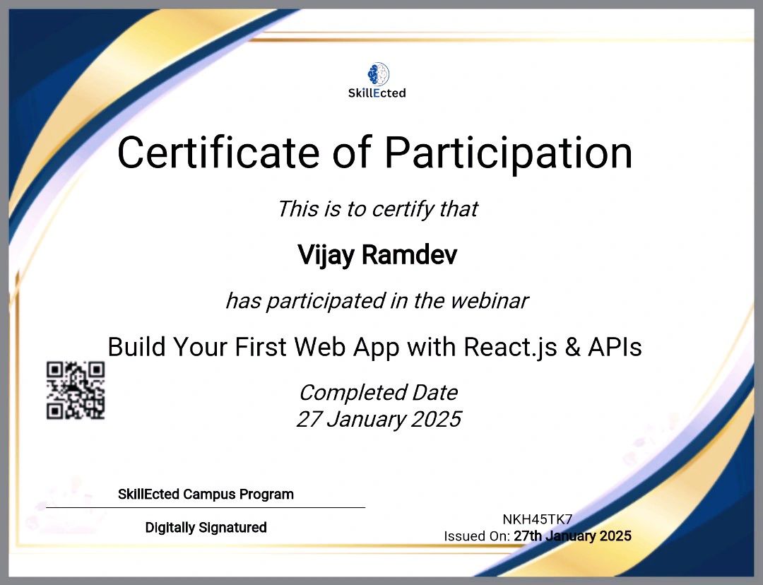 #reactjs #webdevelopment #apis #skillected #learningjourney | Vijay jangid #reactjs #webdevelopment #apis #skillected #learningjourney | Vijay jangid