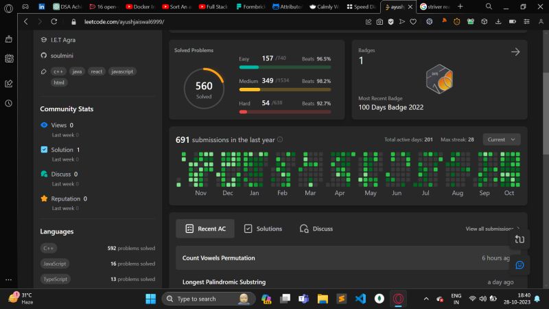 Solved 500 problems with Data Structures and Algorithms | Ayush Jaiswal ... Solved 500 problems with Data Structures and Algorithms | Ayush Jaiswal ...