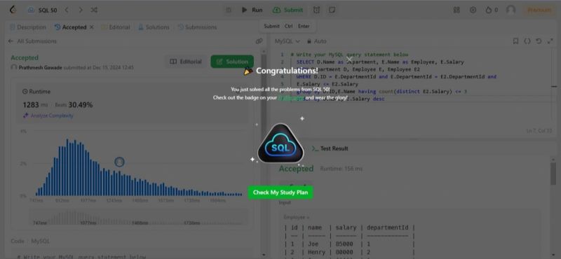 #sql #leetcode #problemsolving #database | Prathmesh Gawade #sql #leetcode #problemsolving #database | Prathmesh Gawade