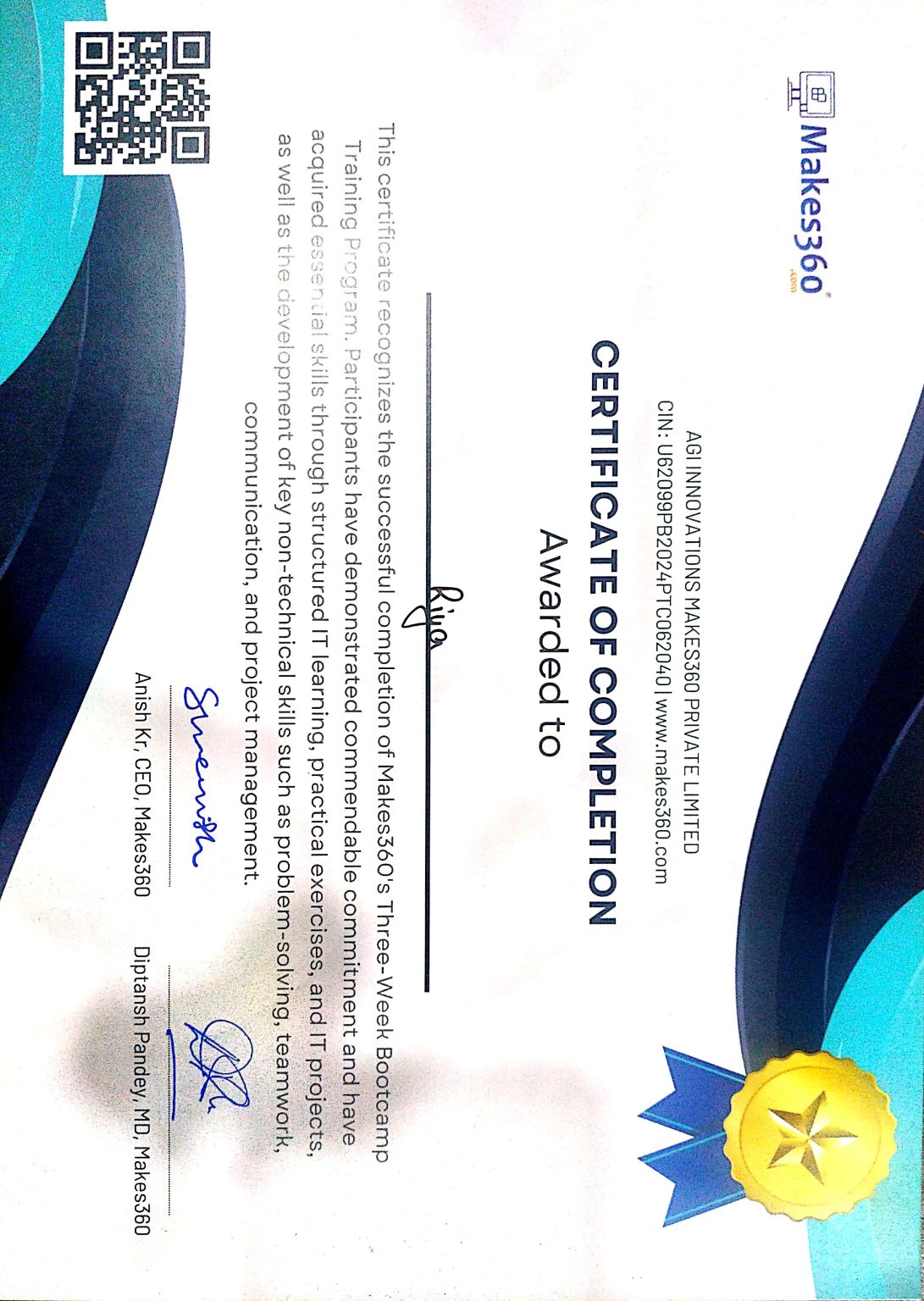 Riya Verma on LinkedIn: Thrilled to share that I’ve successfully ... Riya Verma on LinkedIn: Thrilled to share that I’ve successfully ...