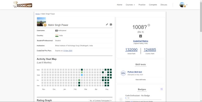 Mahir Singh Pawar on LinkedIn: #codechef #codingcontest #achievement # ... Mahir Singh Pawar on LinkedIn: #codechef #codingcontest #achievement # ...