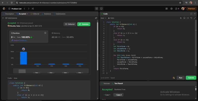 #day4 #100daysofcode #leetcode #java #tribonacci #dynamicprogramming ... #day4 #100daysofcode #leetcode #java #tribonacci #dynamicprogramming ...