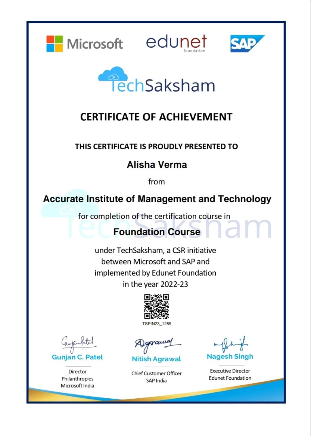 Alisha Verma on LinkedIn: #microsoft #edunet #sap #techsaksham Alisha Verma on LinkedIn: #microsoft #edunet #sap #techsaksham