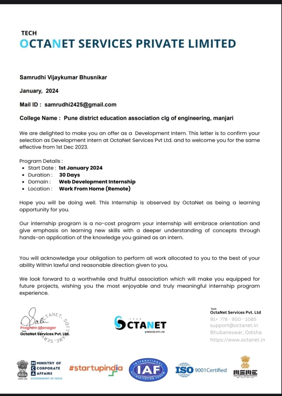 Samrudhi Bhusnikar on LinkedIn: #connections #octanet #webdevelopment # ... Samrudhi Bhusnikar on LinkedIn: #connections #octanet #webdevelopment # ...