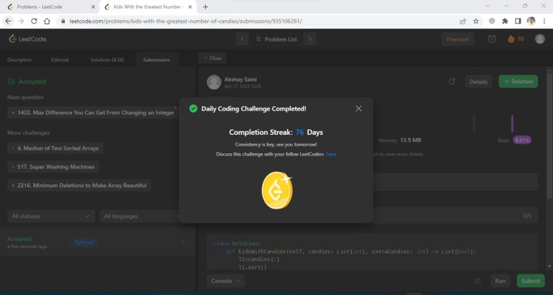 Akshay Saini on LinkedIn: #leetcode #problemsolving #coding Akshay Saini on LinkedIn: #leetcode #problemsolving #coding