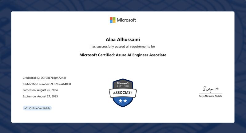 Alaa Alhussaini on LinkedIn: I’m thrilled to share that I have ... Alaa Alhussaini on LinkedIn: I’m thrilled to share that I have ...