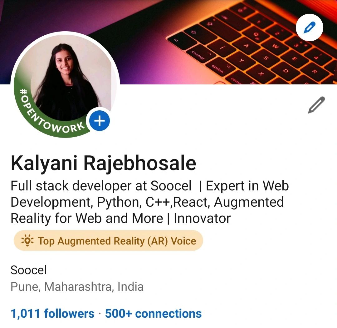 #topvoices #webdeveloper #augmented_reality | Kalyani Rajebhosale #topvoices #webdeveloper #augmented_reality | Kalyani Rajebhosale