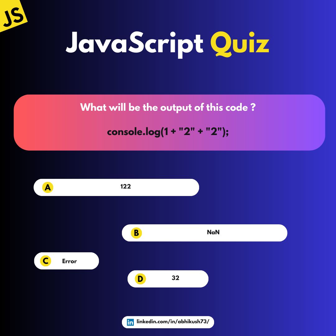 Abhishek kushwaha on LinkedIn: #javascriptdeveloper #javascriptlearning ... Abhishek kushwaha on LinkedIn: #javascriptdeveloper #javascriptlearning ...