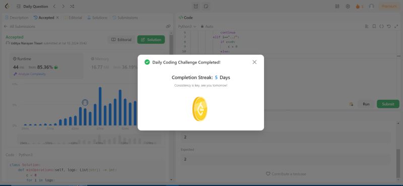 Uditya Narayan Tiwari on LinkedIn: #day_5 #leetcode #problemsolving # ... Uditya Narayan Tiwari on LinkedIn: #day_5 #leetcode #problemsolving # ...
