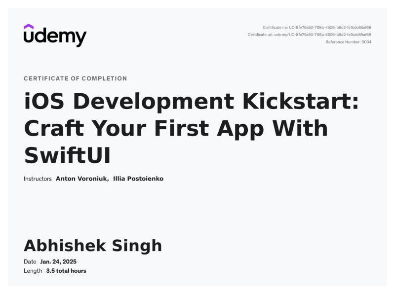 Abhishek singh on LinkedIn: #iosdevelopment #swiftui #lifelonglearning Abhishek singh on LinkedIn: #iosdevelopment #swiftui #lifelonglearning