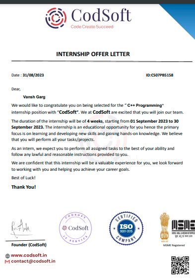 #codsoft #intership #coding | Vansh Garg #codsoft #intership #coding | Vansh Garg