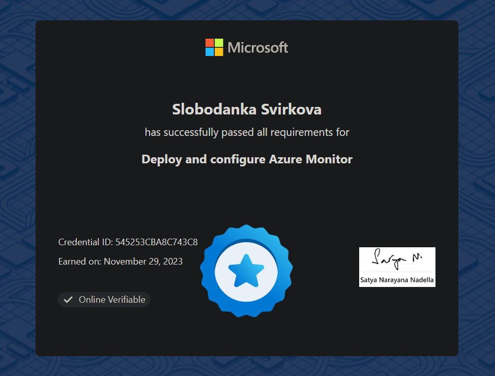 Slobodanka Svirkova on LinkedIn: Microsoft Applied Skills: Deploy and ... Slobodanka Svirkova on LinkedIn: Microsoft Applied Skills: Deploy and ...