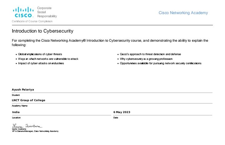 Ayush Palariya on LinkedIn: #cisco #cybersecurity #tranning Ayush Palariya on LinkedIn: #cisco #cybersecurity #tranning