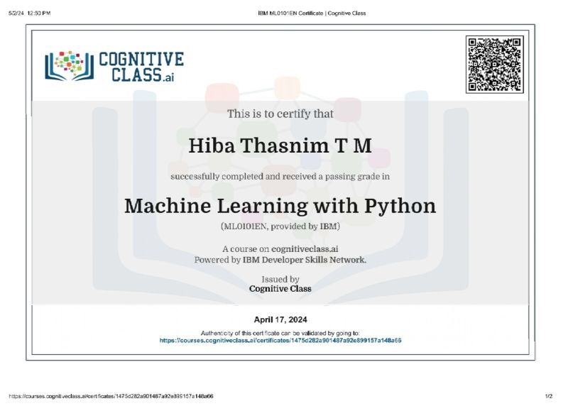 Hiba Thasnim T M on LinkedIn: #machinelearning #python # ... Hiba Thasnim T M on LinkedIn: #machinelearning #python # ...