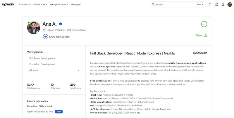 Ans Asif on LinkedIn: #upworksuccess #fullstackdeveloper #reactjs # ... Ans Asif on LinkedIn: #upworksuccess #fullstackdeveloper #reactjs # ...