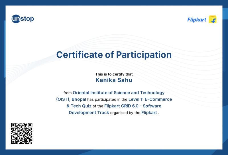 Kanika Sahu on LinkedIn: #flipkartgrid6 #unstop Kanika Sahu on LinkedIn: #flipkartgrid6 #unstop