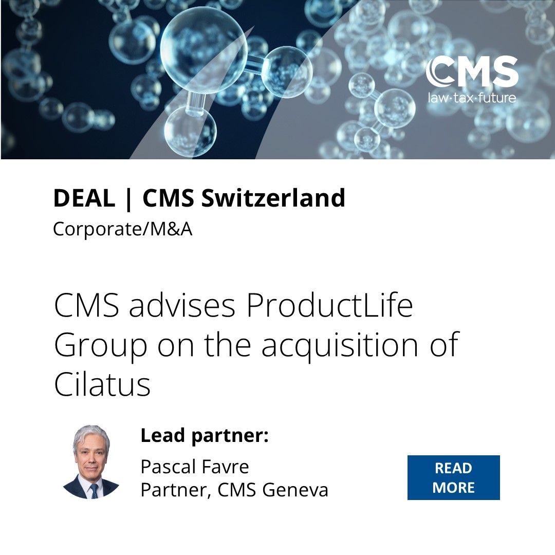 CMS Switzerland on LinkedIn: Deal | CMS advises ProductLife Group | CMS ... CMS Switzerland on LinkedIn: Deal | CMS advises ProductLife Group | CMS ...