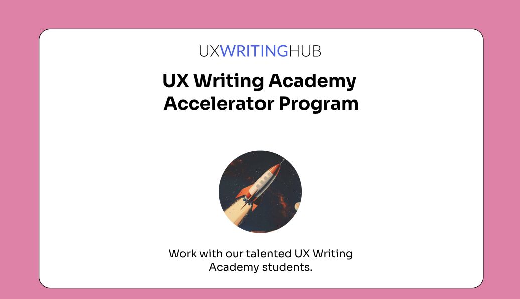 Does your company need help establishing a UX writing/content design ... Does your company need help establishing a UX writing/content design ...