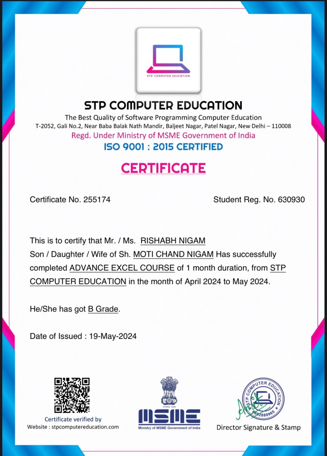 #msme #advancedexcel #certification #learning #excelskills… | Rishabh Nigam #msme #advancedexcel #certification #learning #excelskills… | Rishabh Nigam