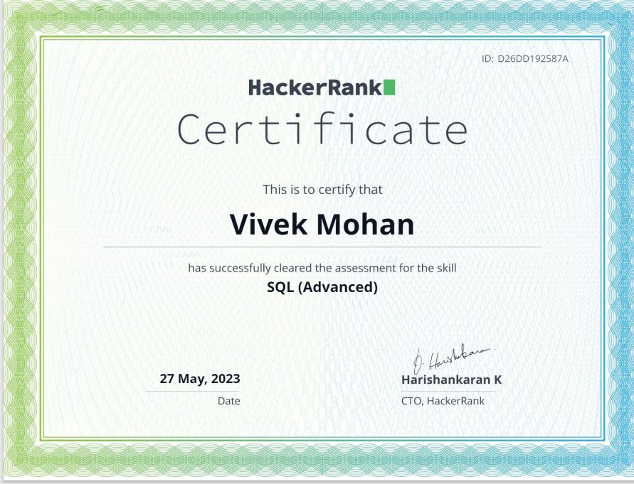 Vivek Mohan on LinkedIn: #sql #sqldeveloper #sqlserver #sqlqueries # ... Vivek Mohan on LinkedIn: #sql #sqldeveloper #sqlserver #sqlqueries # ...