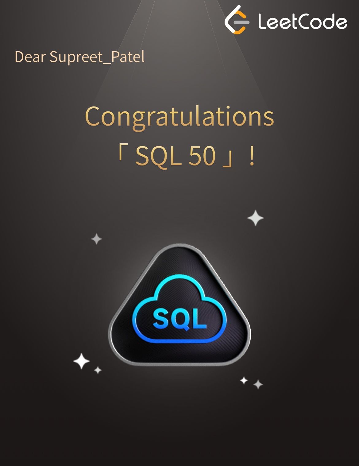 Supreet Patel on LinkedIn: #sql #leetcode #continuouslearning #dataskills Supreet Patel on LinkedIn: #sql #leetcode #continuouslearning #dataskills