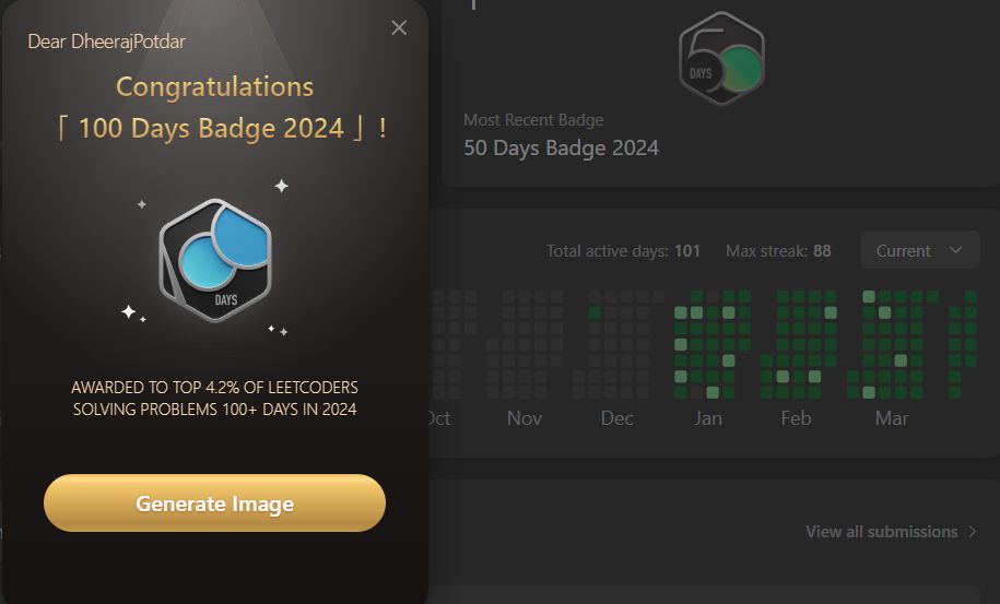 Dheeraj Potdar on LinkedIn: #codeachievement #leetcode #100days #coding Dheeraj Potdar on LinkedIn: #codeachievement #leetcode #100days #coding