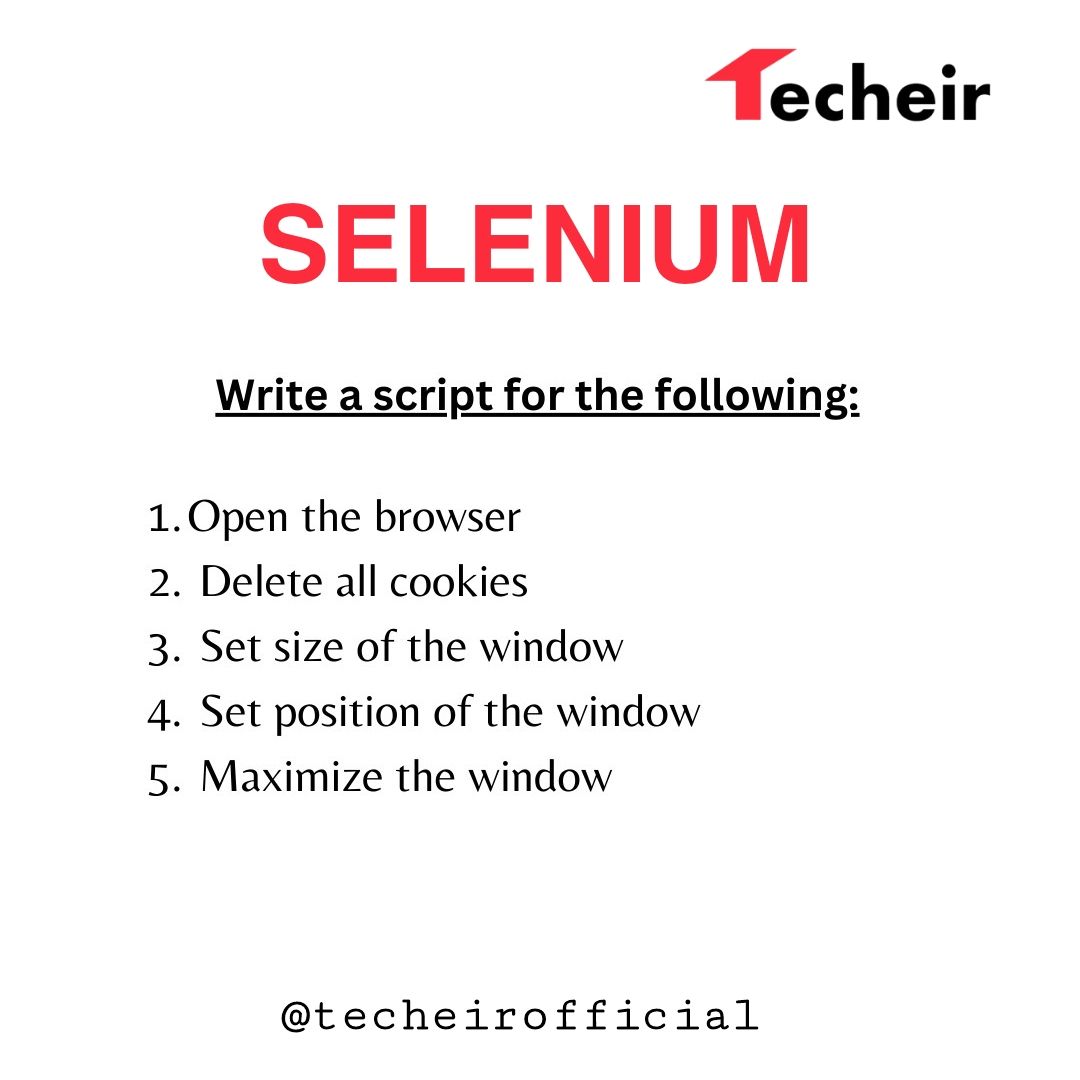 Techeir on LinkedIn: #seleniumtools #selenium #softwaretesting #techeir Techeir on LinkedIn: #seleniumtools #selenium #softwaretesting #techeir