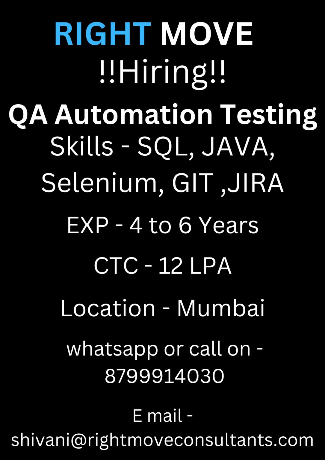Shivani S on LinkedIn: #sql #java #selenium #git #jira #manualtesting # ... Shivani S on LinkedIn: #sql #java #selenium #git #jira #manualtesting # ...