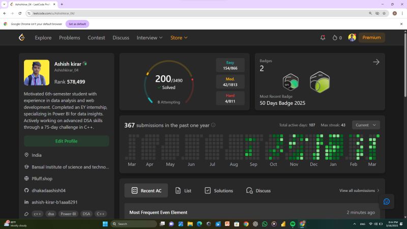 #leetcode #dsa #codingjourney #keepgrinding #c #problemsolving | Ashish ... #leetcode #dsa #codingjourney #keepgrinding #c #problemsolving | Ashish ...