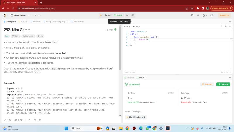 Atisha Gupta on LinkedIn: leetcode 292. Nim Game Atisha Gupta on LinkedIn: leetcode 292. Nim Game
