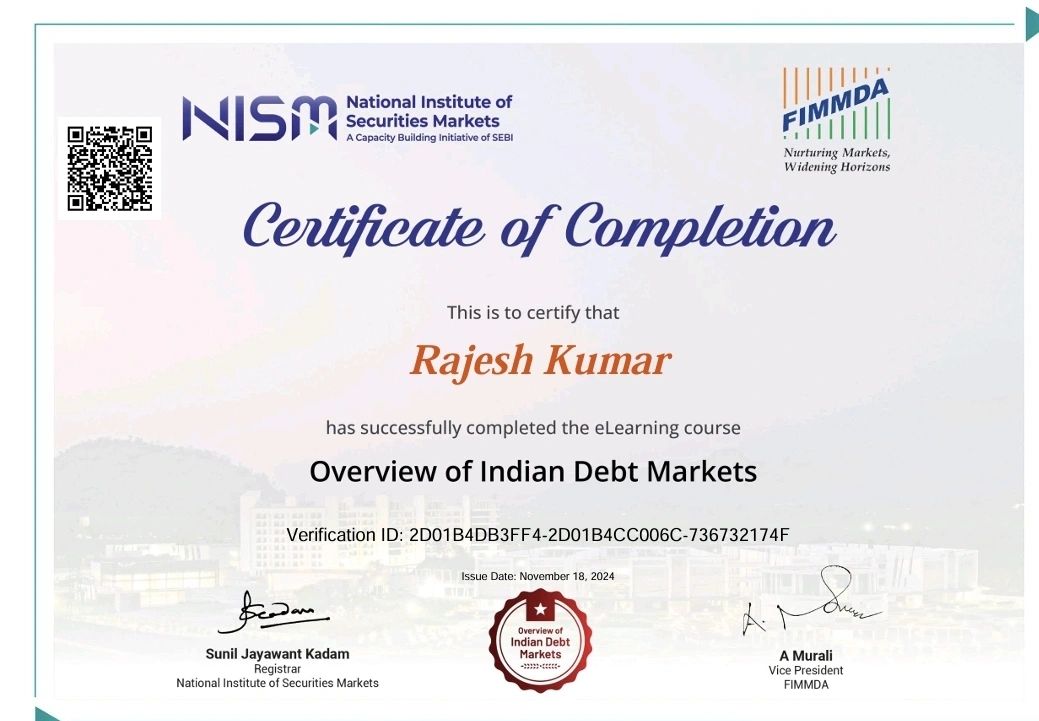 CMA Rajesh Kumar on LinkedIn: Received a certificate from NISM on ... CMA Rajesh Kumar on LinkedIn: Received a certificate from NISM on ...