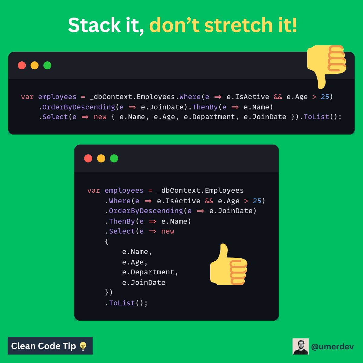 #csharp #dotnet #cleancode #codequality #bestpractices #codingtips ... #csharp #dotnet #cleancode #codequality #bestpractices #codingtips ...